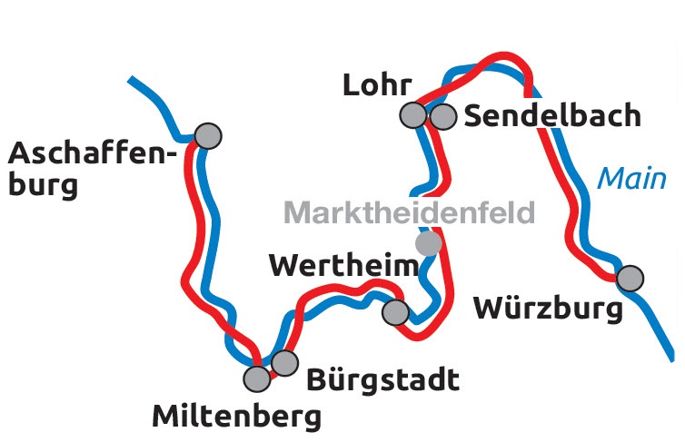 Mainradweg von Würzburg nach Aschaffenburg 5 Übernachtungen buchen