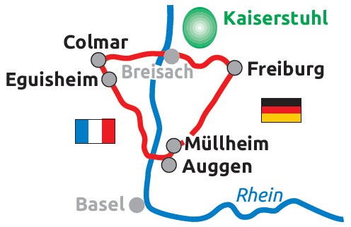 Rhein-Radrundtour ab Freiburg über Breisach, Colmar und Müllheim 3 ...